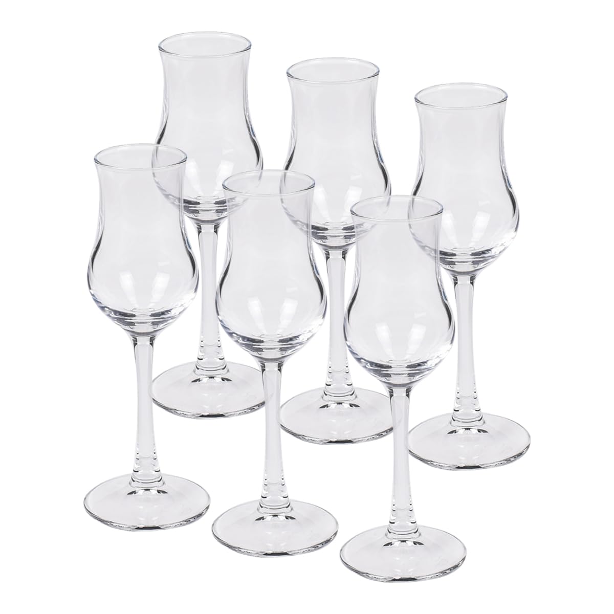 SECEN LONDON Set of 6, 3.2 oz, Crystal Glass Stemware Collection Fruit Brandy/Grappa Cocktail Spirits Glass, Dinner Drinks, Italian Tulip Shape, Tasting Glasses, Perfect For Nosing and Sipping