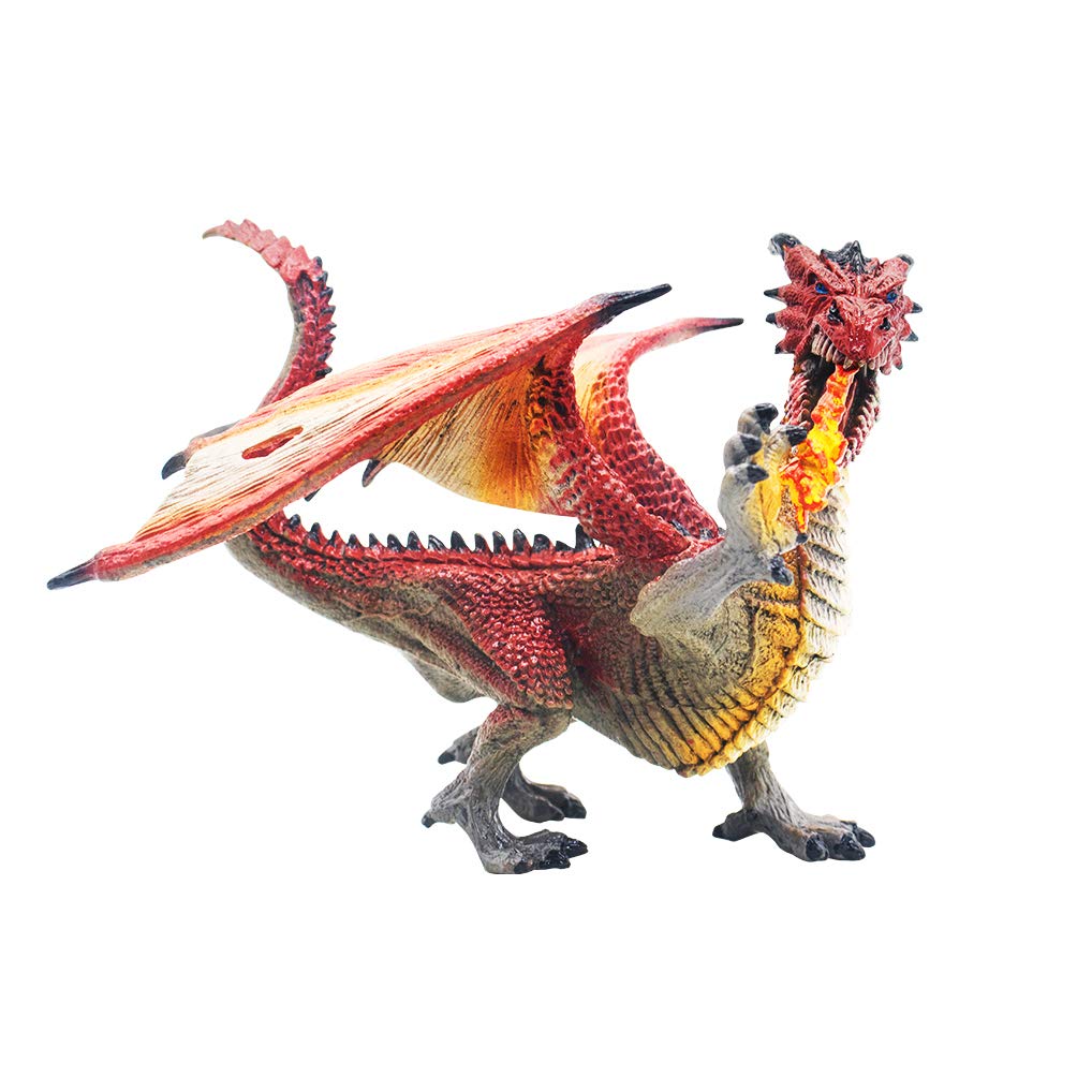 Dragon Figurine Magic Dragon Figurine Realistic Plastic Flying Dragon Figurine for Collection Science Educational Prop Miniature Magic Dragon Statue Home Decor Accessorie, Spitfire Dragon
