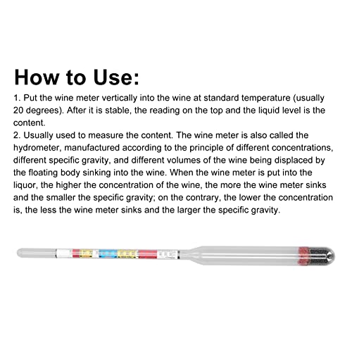 Beer Making Meter, Temperature Resistant Clear Viewing Home Brewing Hydrometer Sensitive Response 0.05 Accuracy Intuitive Display 20% Measuring Range for Home