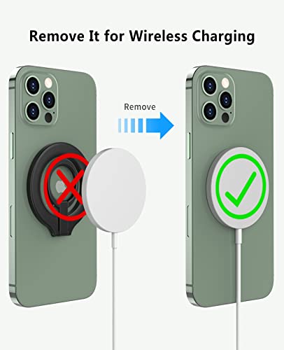 enGMOLPHY Phone Ring Holder with MagSafe, 360° Rotation Grip Finger Kickstand【Remove It to Wireless Charge】 Compatible with iPhone 14 Pro/Max/Plus, 13 12Pro/Max/Mini