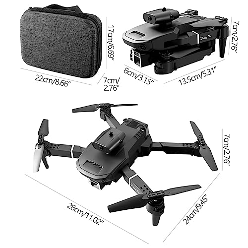 GBSELL 4K Dual Camera Drone, UAV HD 4K Aerial Photography Dual Camera Remote Control Quadcopter Boy Folding Model Aircraft Toy, Intelligent Obstacle Avoidance (Black)