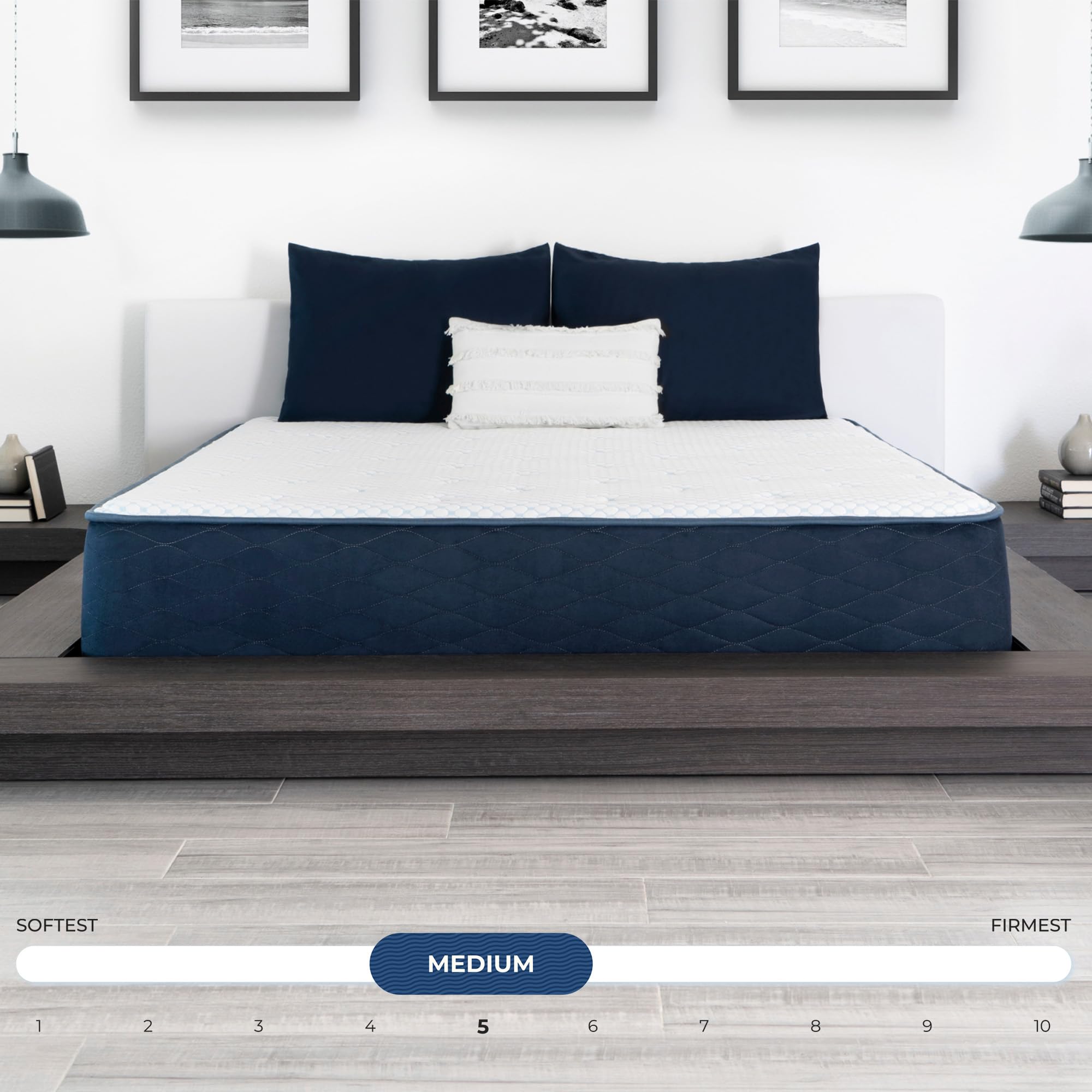 DREAMFOAM Arctic Dreams 10" Hybrid Cooling Gel Mattress with Quick Response Gel Infused Memory Foam, Made in The USA, King