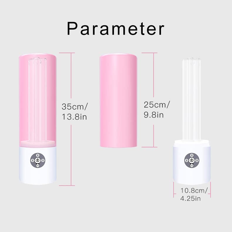 COTTON KNIGHT, UV Light Sanitizer, 55W UVC Germicidal Lamp, Air and Surface Sterilization, Kills 99.99% Germ Mites Molds, Room/Bathroom/Basement up to 750 sqft, 1Y Warranty (Pink with Ozone)