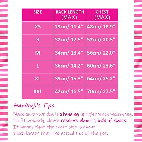 Harikaji Dog Pajamas,Dog Striped Jumpsuit Pet Clothes Leg Cover Pjs for Cats Dogs(Pink,L)