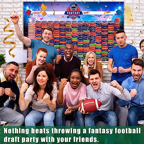 FEEYE Fantasy Football Draft Board 2023-2024 Kit β 6'x4' Draft Board, Set with 637 Player Labels β Premium Color Edition