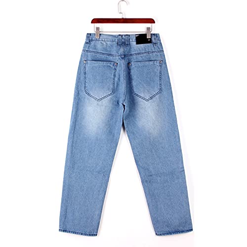 EnllerviiD Men's Relaxed Fit Classic Jeans - Loose Fashion Baggy Comfort Plain Hip Hop Denim Pants 022-30