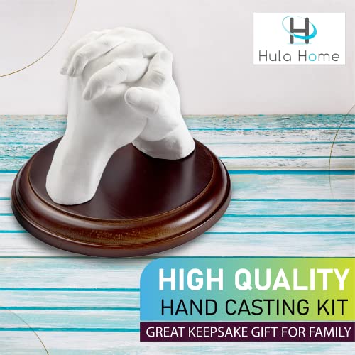 Hand Casting Kit for Couples or Family | Paint & Mounting Plaque Included | DIY Plaster Hand Mold Keepsake Sculpture Kit Gifts for Her, Kids, Weddings, Anniversary