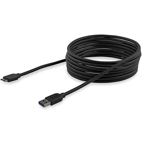 StarTech.com 3m 10ft Slim USB 3.0 A to Micro B Cable M/M - Mobile Charge Sync USB 3.0 Micro B Cable for Smartphones and Tablets (USB3AUB3MS)