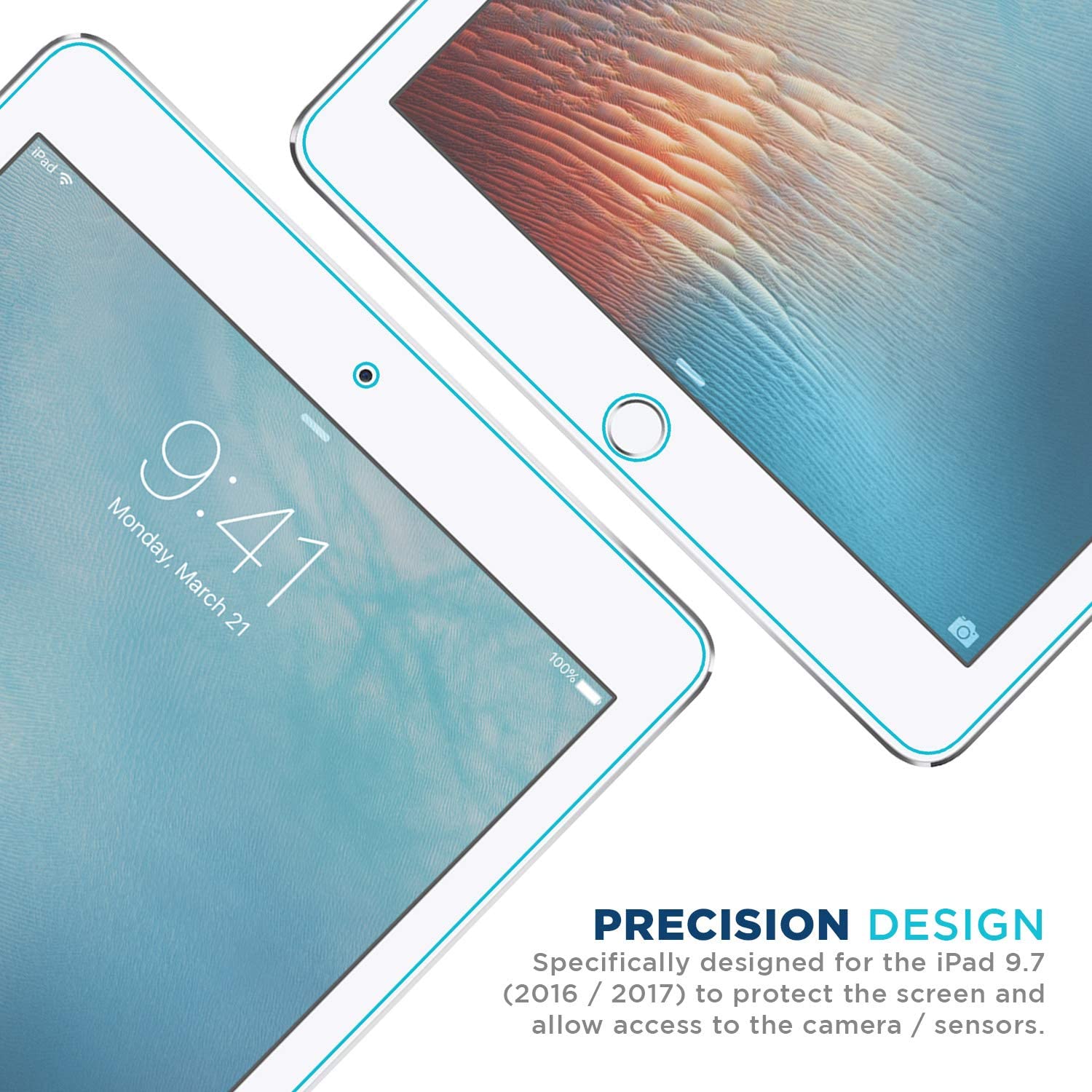 Tech Armor Matte Anti-Glare Film Screen Protector Designed for Apple iPad Pro 9.7 Inch (2016 and 2017) 2 Pack