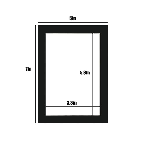 Egofine 5x7 Black Picture Mats Pack of 14, Frame Mattes for 4x6 Pictures,Acid Free, 1.2mm Thickness,with Core Bevel Cut
