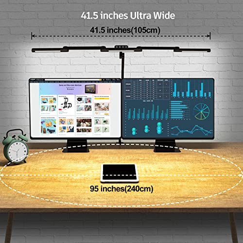 EPABINA LED Desk Lamp with Clamp, 41.5" Clamp on Architect Desk Lamp for Home Office, 24W Bright Tall Computer LED Desk Light Clip on Office Lamp Adjustable Overhead Table Light for Work Craft