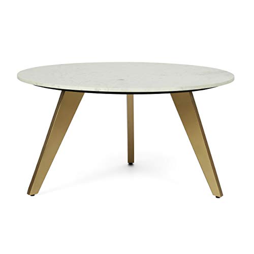 Christopher Knight Home Cardan Coffee Table, White + Gold