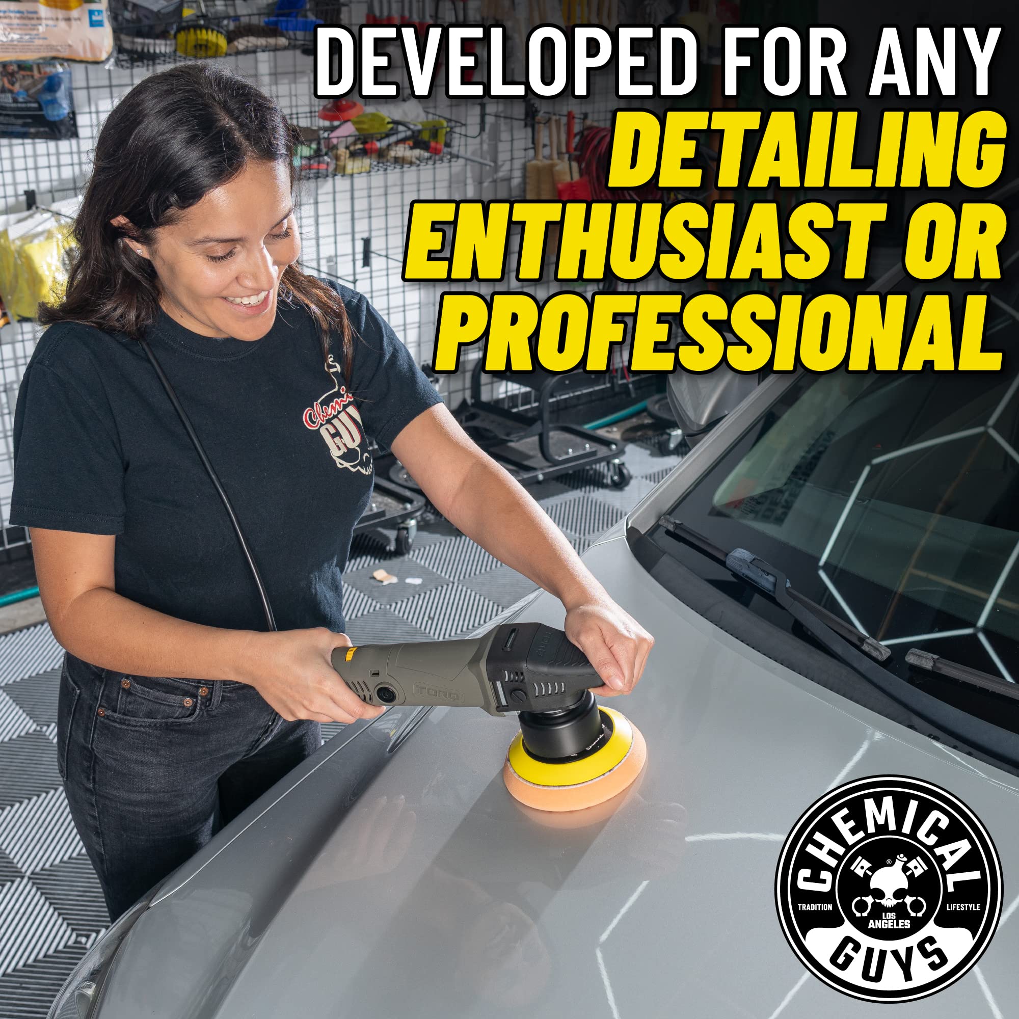 Chemical Guys BUF612 TORQX Random Orbital Polisher, One-Step Scratch & Swirl Removal Kit - 8 Items Blue