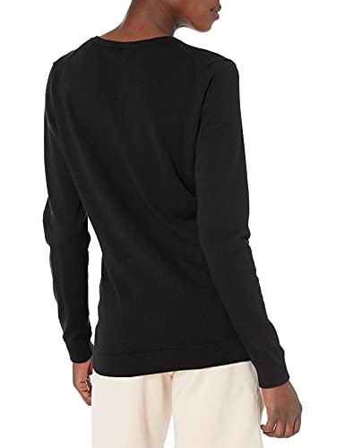 Cutter & Buck womens Soft Cotton Blend Lakemont Long Sleeve V-neck Sweater Shirt, Black, Large US
