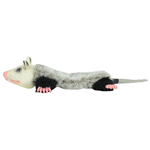 Hyper Pet Real Skinz Plush Dog Toy with Squeaker, Opossum, for All Breed Sizes
