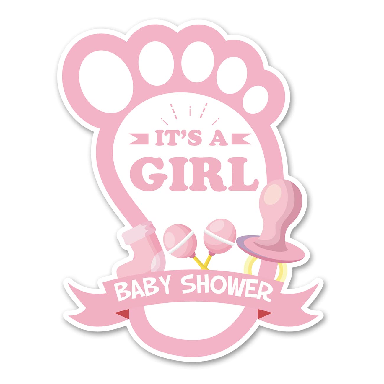 It's a Girl Baby Shower Party Invitations Pink Baby Girl Footprint Shaped Fill-In Invitations Set of 15 with Envelopes Baby Shower Invites Cards Party Supplies