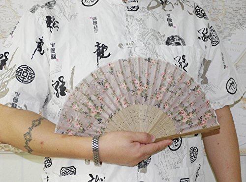 Folding Hand Fan Transparent Hand Fans Chiffon with Beautiful Fabric For Party Wedding Gift Chiffon