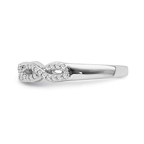 ARAIYA FINE JEWELRY 10K White Gold Diamond Infinity Band Ring (1/5 cttw, I-J Color, I2-I3 Clarity), Size 7