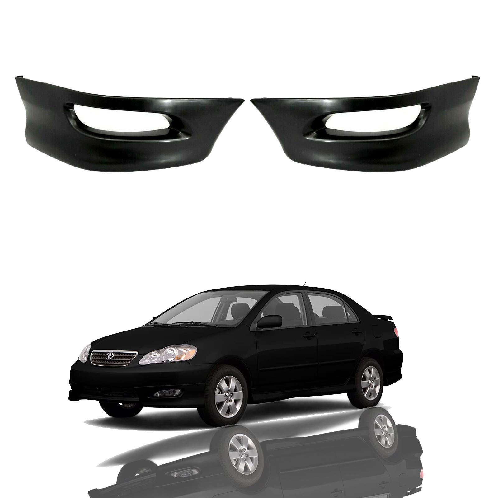 AutoModed Front Lower Aftermarket Bumper Splitter Lips Spoiler Kit Replaces 7608102030C0 7608302030C0 Compatible with 2005 2008 Corolla | Left Right 2pcs | by AutoModed