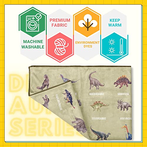 Dinosaur Blanket for Boys,Jurassic World Adults Dino Blanket,Soft Cozy Warm Throw Fleece Blanket for Couch Sofa Bed (Dinosaurs, 60" L x 50" W)