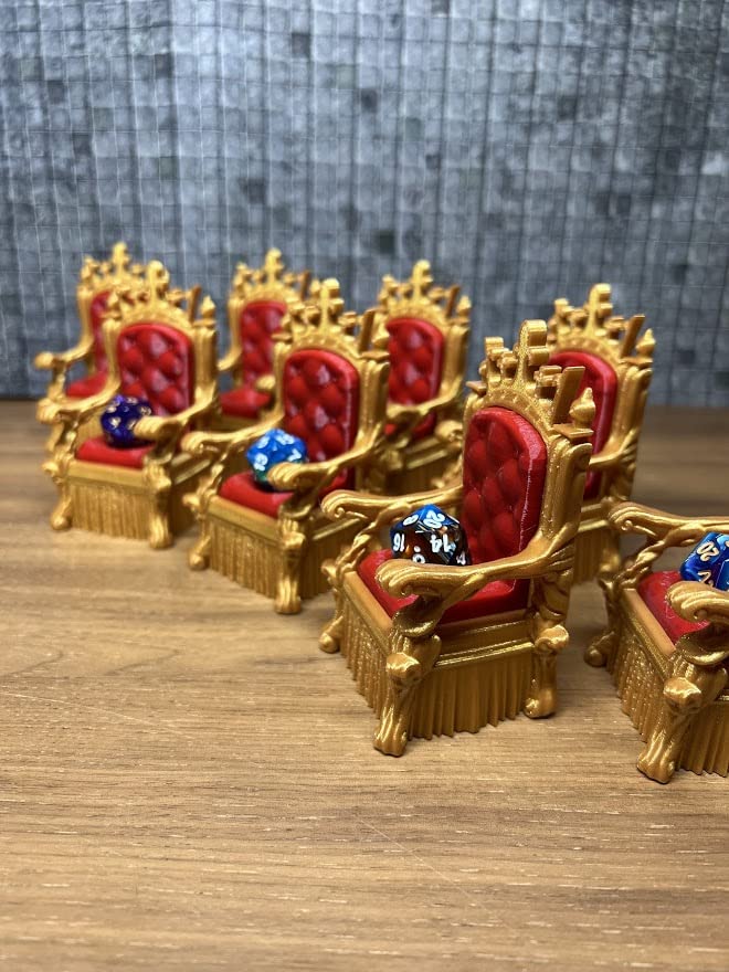 MunnyGrubbers - Dice Jail Cage - Time Out Chair & Dunce Hat - Chair of Shame - Crit Crown & Lucky Throne - (Random 7PC D20 Dice Set Included) - Gift for Dungeons and Dragons - DND - D&D - (Combo A)