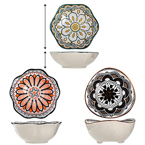 Foraineam 12 Pieces 3 Oz Porcelain Dip Bowl Set, Little Soy Sauce Dipping Bowls, Floral Mini Appetizer Dessert Condiments Server Dishes for Snack Sushi Ketchup, Vinegar, Sauce, Seasoning