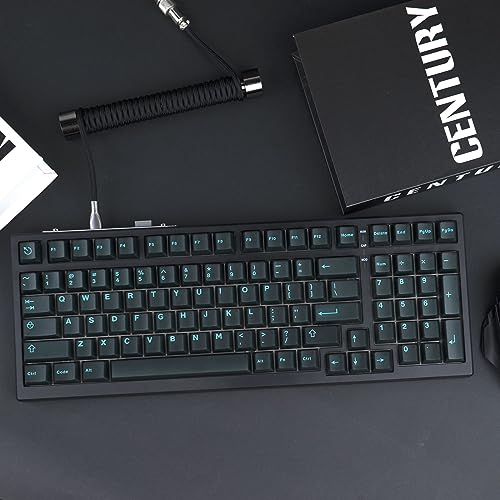 GEKUCAP Custom Keycaps, 121 Keys Green Translucent Keycaps, ABS Double Shot Keycaps, Cherry Profile Keycaps Set for Gaming Keyboard Cherry MX Switches Mechanical Keyboard 61/87/104/108 (Green)