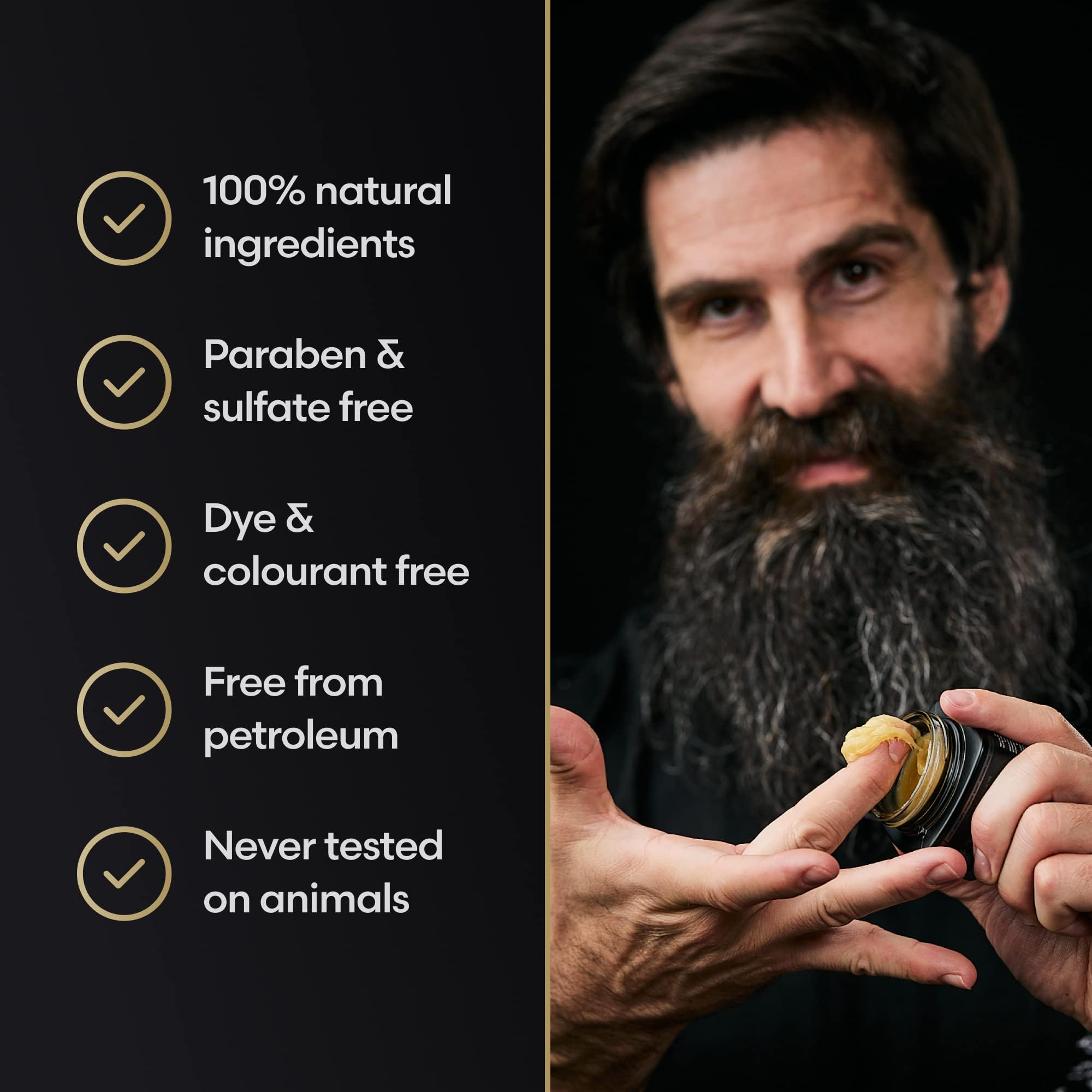 The Beard Struggle Warrior’s Beard Balm - Gold Collection, Asgardian Secret - Non-Greasy Low-Hold Formula, Luxurious Cologne-Grade Fragrances 100% Natural and Plant-Based Ingredients - 50g