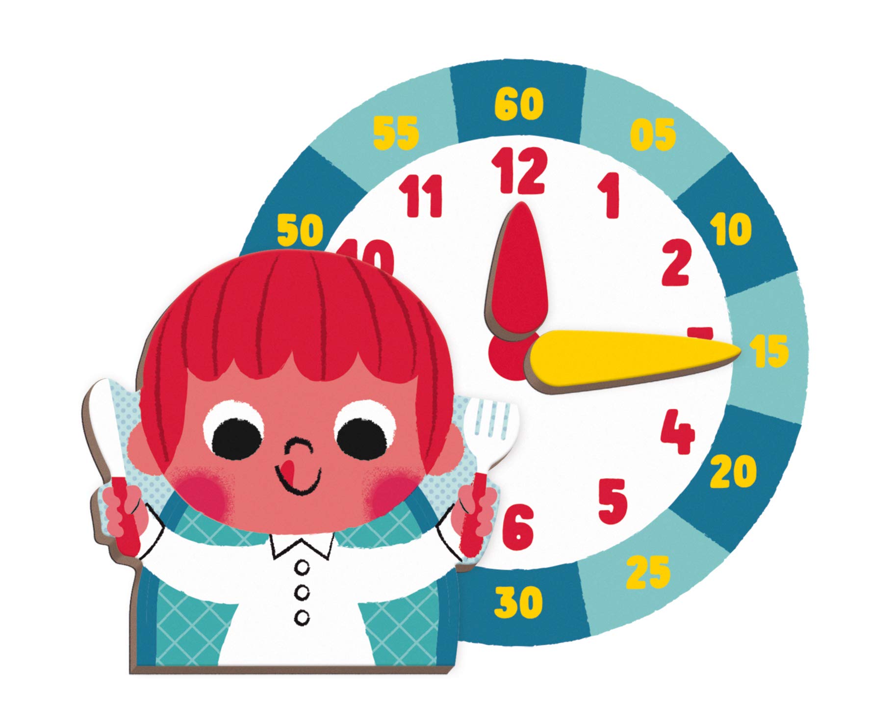 Janod MagnetiBook 94 pc Magnetic Telling Time Game - Ages 3+ - J02724