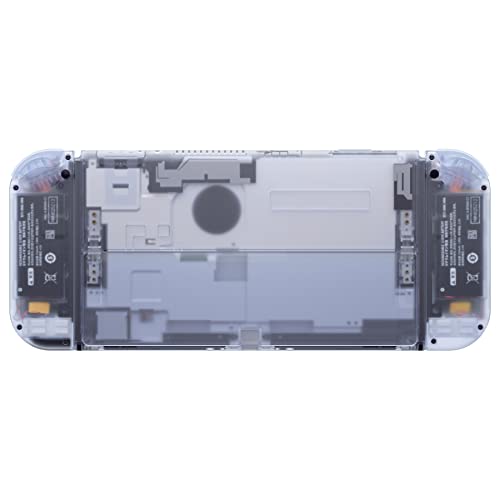 eXtremeRate Glacier Blue Custom Full Set Shell for Nintendo Switch OLED, DIY Replacement Console Back Plate, NS Joycon Handheld Controller Housing with Colorful Buttons for Nintendo Switch OLED