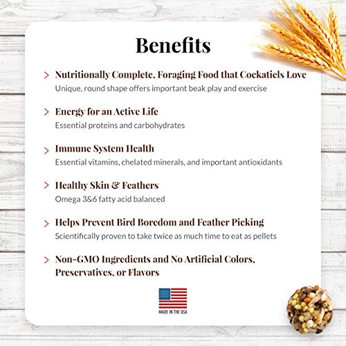 LAFEBER'S Classic Nutri-Berries Pet Bird Food, Made with Non-GMO and Human-Grade Ingredients, for Cockatiels (4 lb)