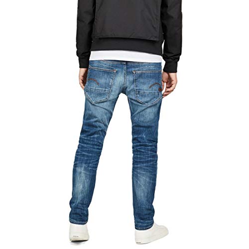 G-Star Raw Men's D-Staq 5-Pocket Slim Fit Jeans, Medium Indigo Aged, 32W x 32L