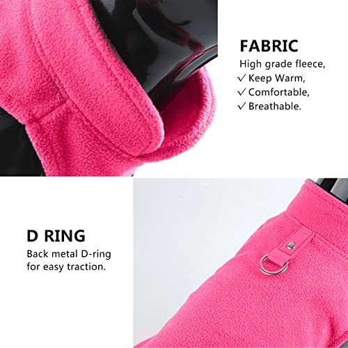 Dog Fleece Vest Jacket Pet Dogs Clothes Warm for Small Medium Large Dogs Pink L