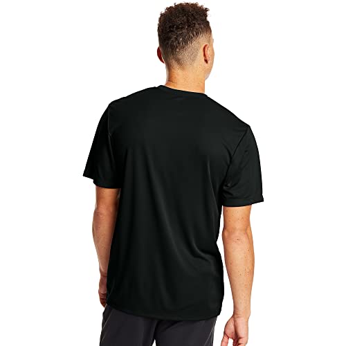 Hanes mens Sport Cool Dri Performance Tee fashion t shirts, Black, Large US-(Pack of 2)