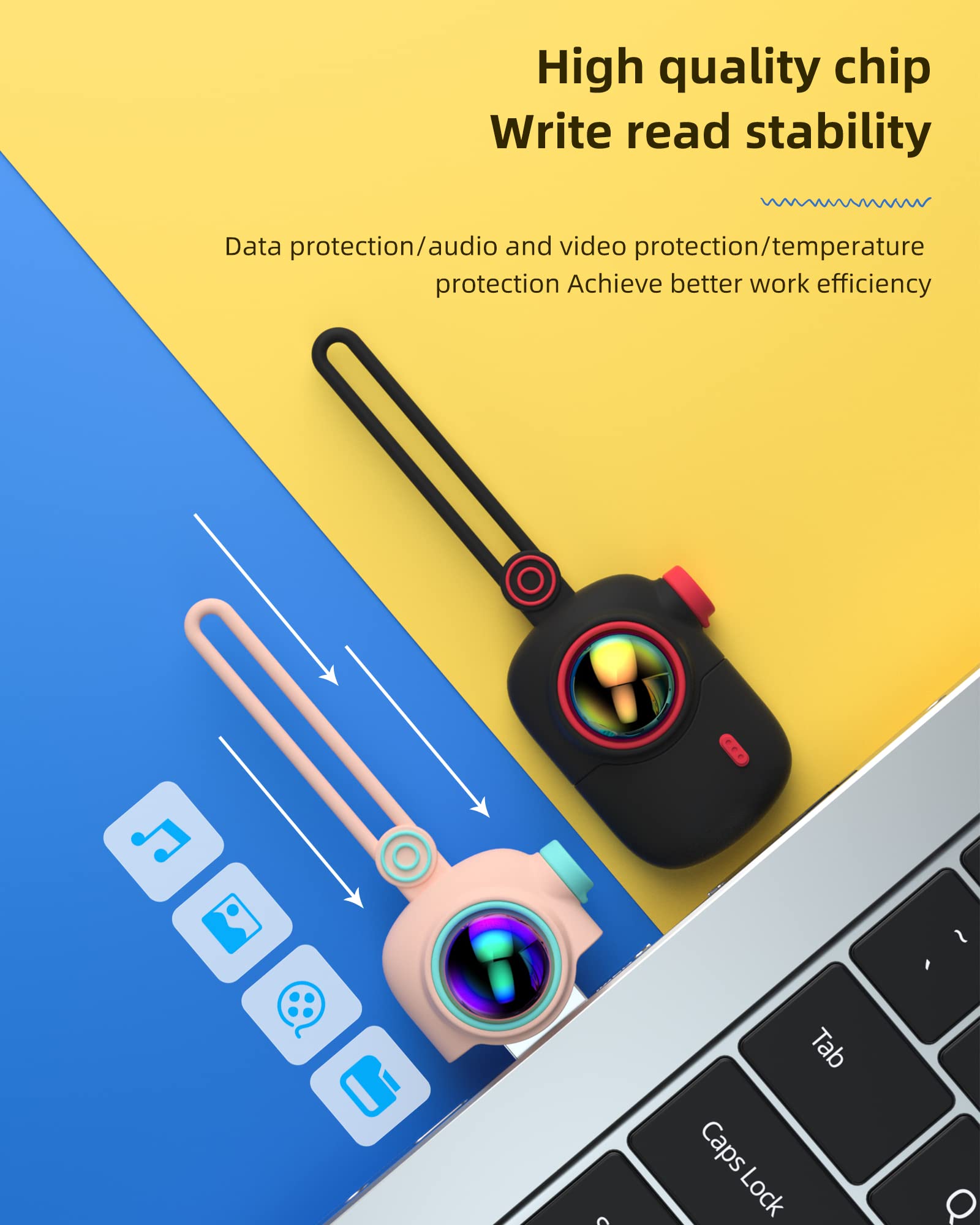 Bilious Cute Mini Camera Shaped USB Flash Drive, Thumb Drive 128gb Waterproof USB 2.0 Memory Stick Small Size USB Drive Gift