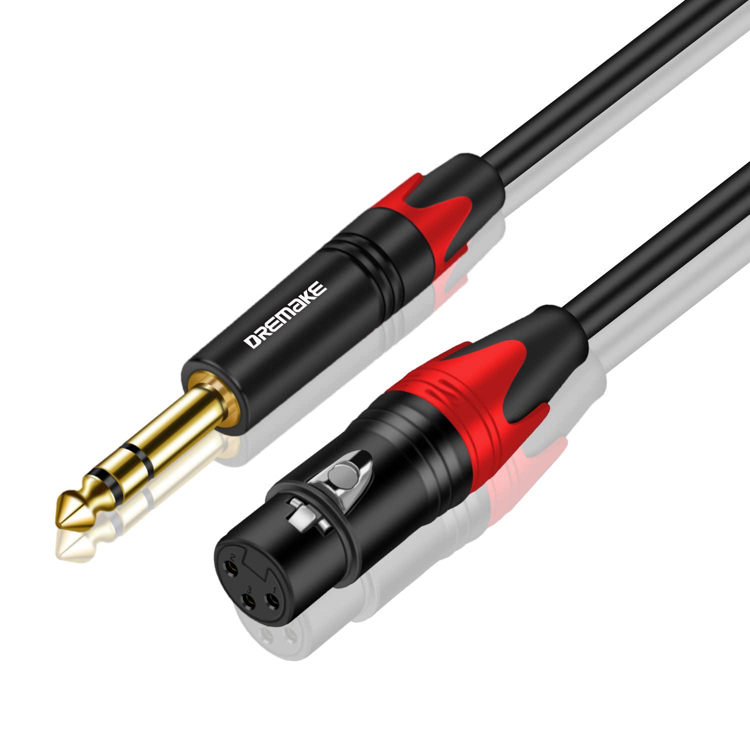 DREMAKE Audio XLR Female to 1/4 TRS Cable 40FT, Female XLR to 1/4 Cable, Jack 6.35mm 1/4 to XLR Female, 1/4 Inch to 3-Pin XLR Female Microphone Cable for Live & Stage Mixer Amplifier XLR Female to TRS