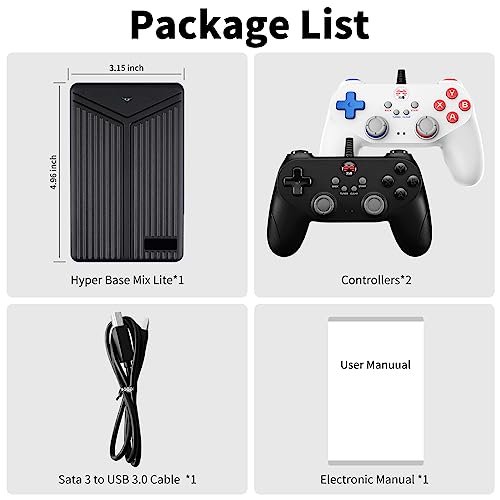 Emulator Console HDD with Built-in 55433 Video Games, 4T Retro Game Console with 3 Game Systems, Plug and Play Emulator Console with 80+ Emulators, 5400 RPM, 128MB Cache, Up to 6GB/s, Support Win 8.1/10/11
