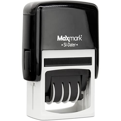 MaxMark Office Date Stamp with Received Self Inking Date Stamp - RED Ink