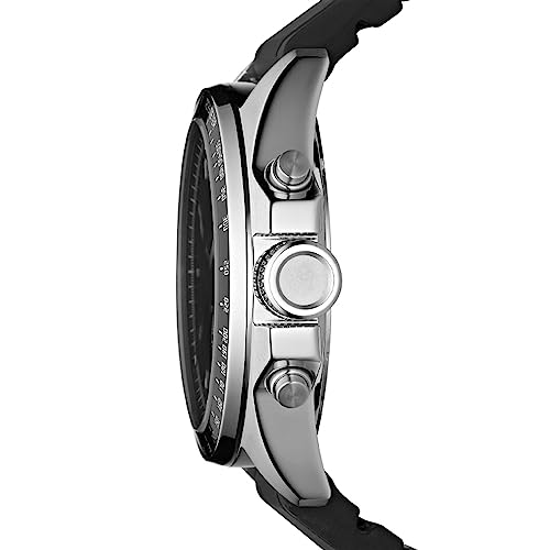 Fossil Men's Decker Quartz Silicone Chronograph Watch, Color: Silver/Black (Model: CH2573IE)
