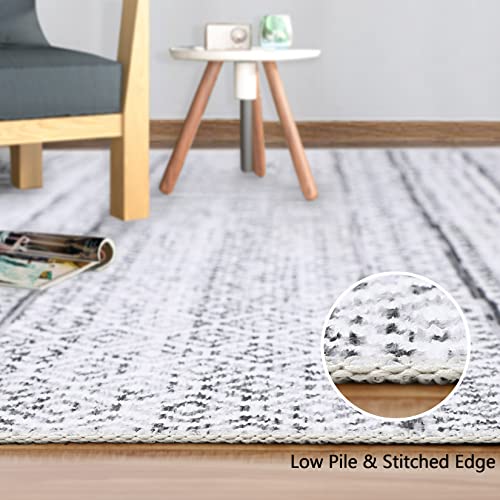RUGSREAL Machine Washable Area Rug Boho Rug for Living Room Low Pile Non-Slip Rug Stain Resistant Area Rug for Bedroom Home Office, 8' x 10'