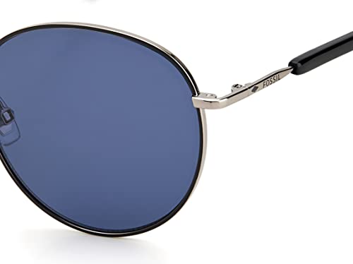 Fossil Men's Male Sunglass Style FOS 3120/G/S Oval, Ruthenium/Blue, 52mm, 20mm