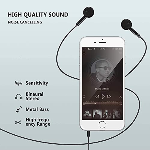 EVO6 Earbuds,Wired Ear Buds Headphones with Stereo Bass Driven Sound,Earphones Fits Small Ear,Comfortable and Secure Fit,Earbuds with Microphone and Volume Control,Decent Packing,3.5 mm Plug,2022