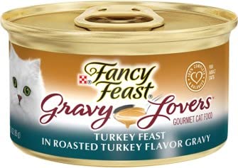 Fancy Feast Gravy Lovers Bundle, 2 Turkey, 2 Ocean Whitefish, 2 Salmon & Sole, 2 Beef, 2 Salmon Feast , & 2 Chicken & Beef. Each can is Total of 12 cans and Mouse Toy., 3 Ounce (Pack of 12)