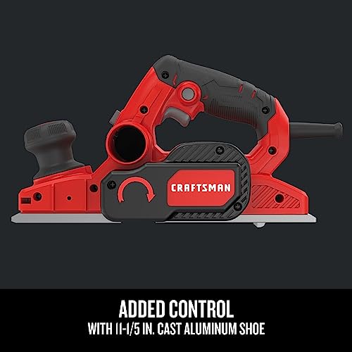 CRAFTSMAN Wood Planer, Hand Planer with Blades, Wrench and Edge Guide, 5/64-inch, 16,500 RPM, 6 Amp, Corded (CMEW300)