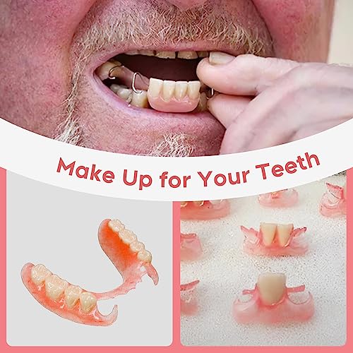 Dentures Fake Teeth DIY Kit Easy and Convenient DIY Fake Teeth Repair Missing Teeth or DIY Full Denture Kit Fake Teeth Top and Bottom Temporary Fake Teeth