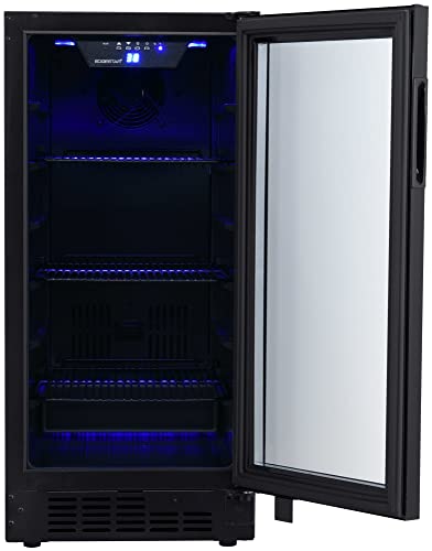 EdgeStar BBR901BL 15 Inch Wide 80 Can Built-In Beverage Center with Slim Design