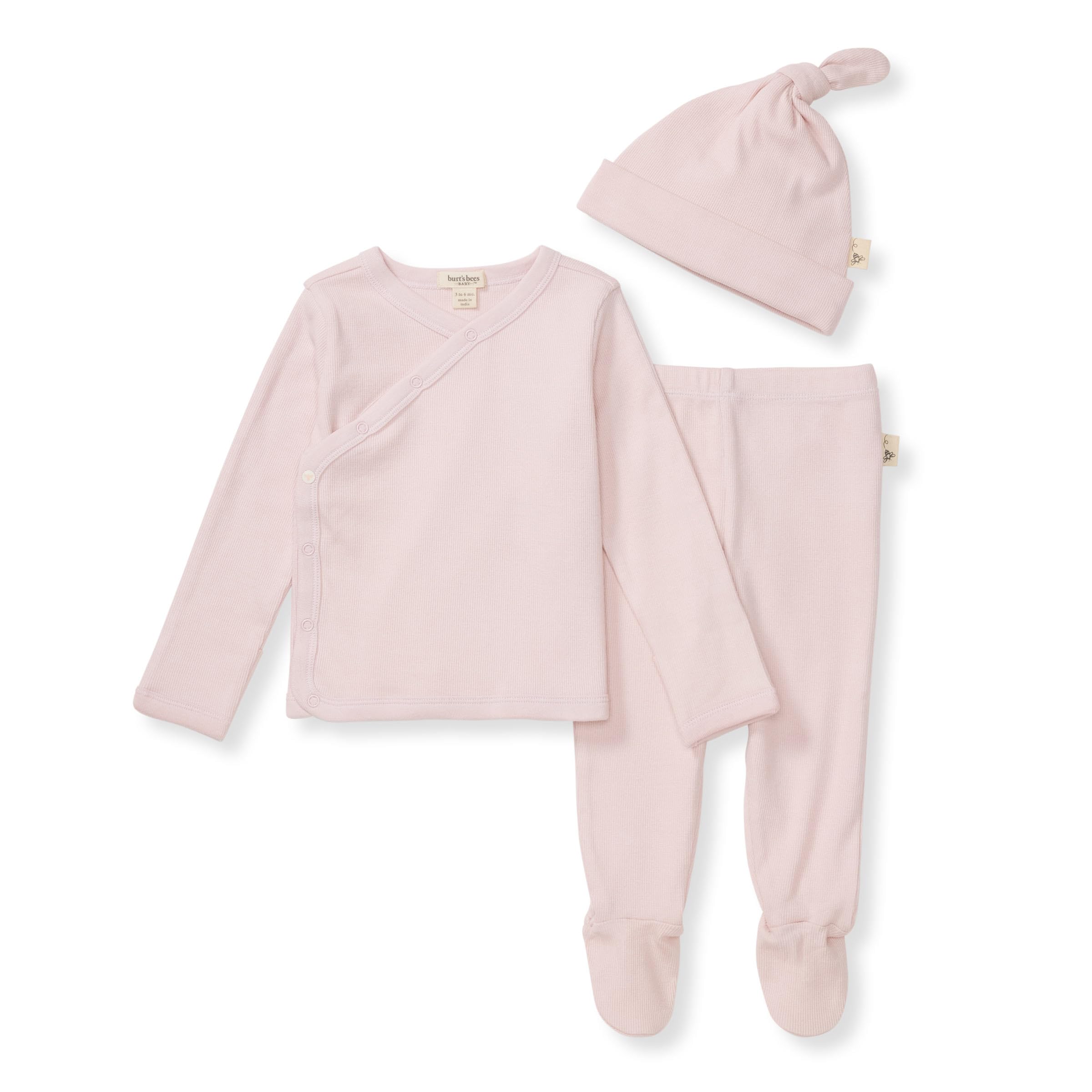 Burt's Bees Baby Unisex Baby Take Me Home Set, 3-piece Top, Pant, And Hat Bundle, 100% Organic Cotton Layette Set, Billy Goat, Newborn US