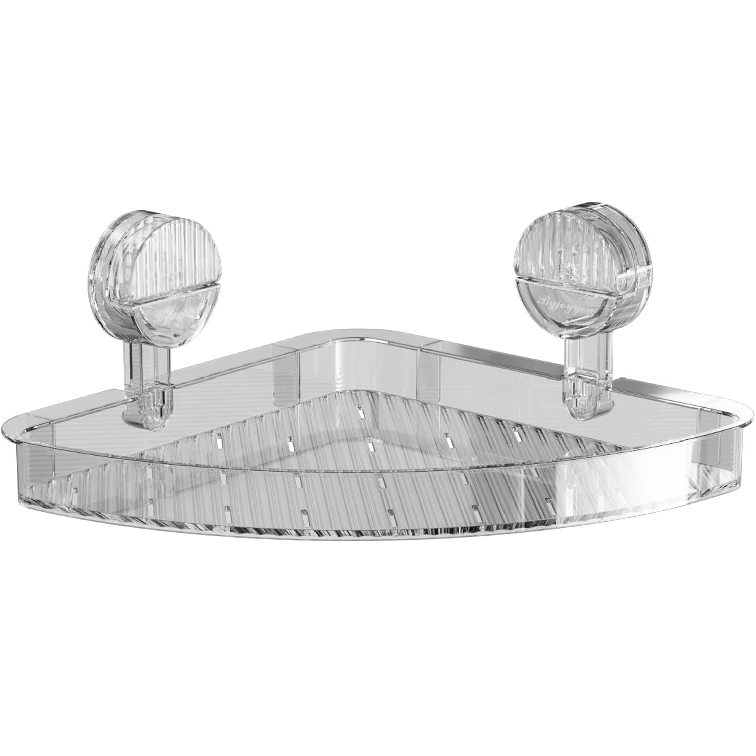 Shower Caddy, Suction Cup Shower Organizer Bathroom Removable Shower Basket Strong Suction Shower Shelf Shower Rack, Clear White Corner