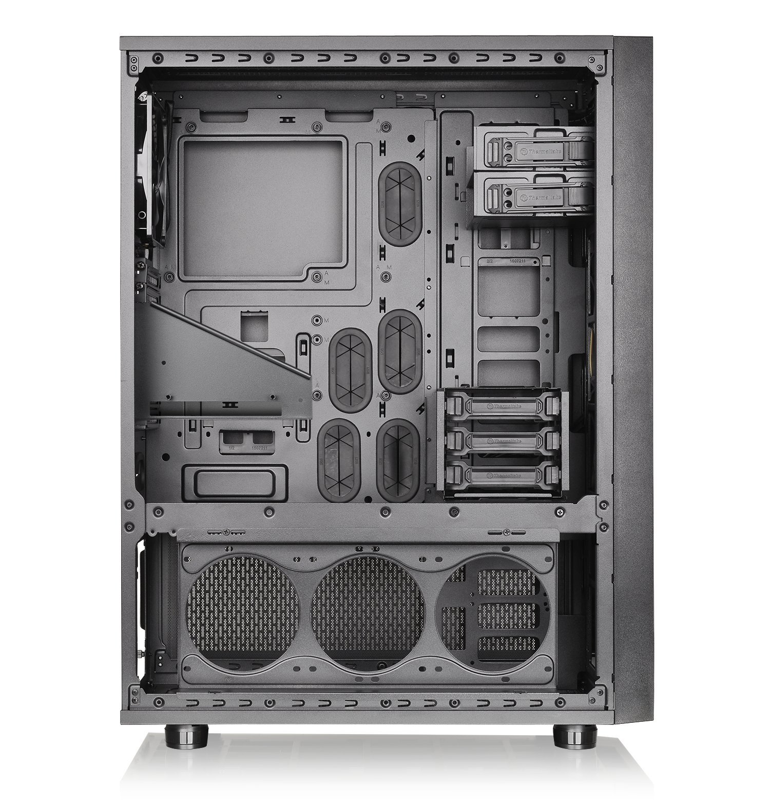 Thermaltake Core X71 Tempered Glass Edition SPCC ATX Full Tower Tt LCS Certified Gaming Computer Case with 2 140 Blue Front Fan + 1 140 Black Rear Fan Pre-Installed CA-1F8-00M1WN-02