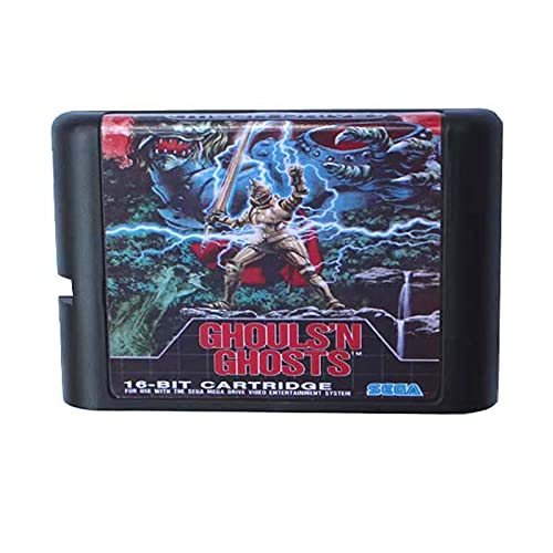 Retro Game Ghouls'n Ghost 16 Bit MD Game Card For Sega Mega Drive For Sega Genesis (Black)